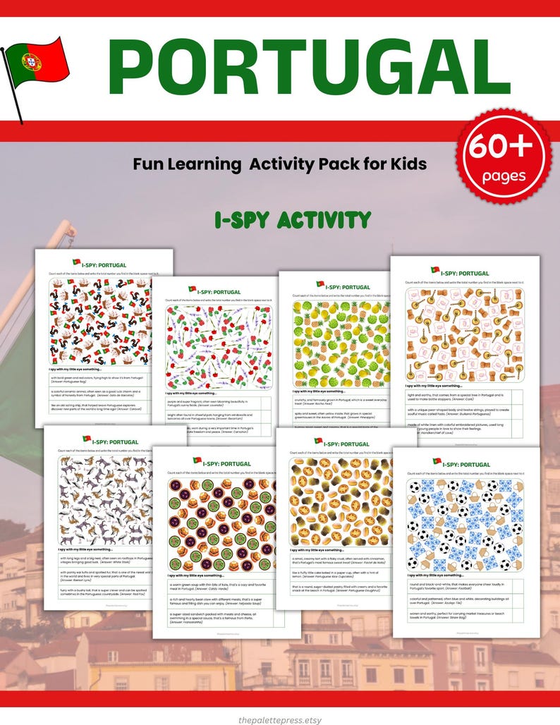 Portugal Learning Activity Pack for Kids (preschool, Kinder ...