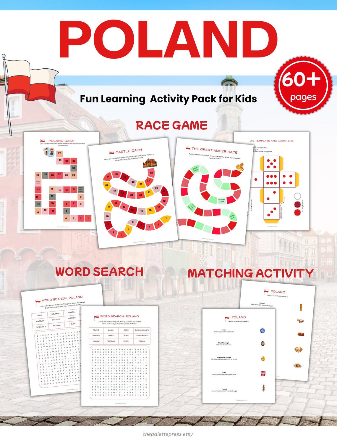 POLAND Worksheets Learning Activity Pack Kids: Polish Culture Coloring ...