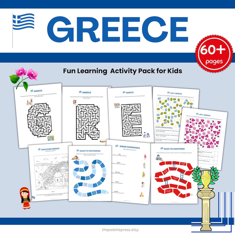GREECE Learning Activity Pack for Kids: Greek Culture Mythology ...