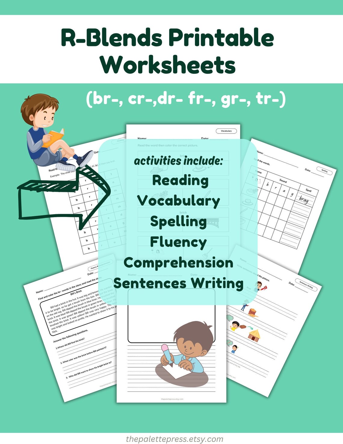 R-blends Printable Worksheets for Preschool, Kinder, and First Grade - Etsy