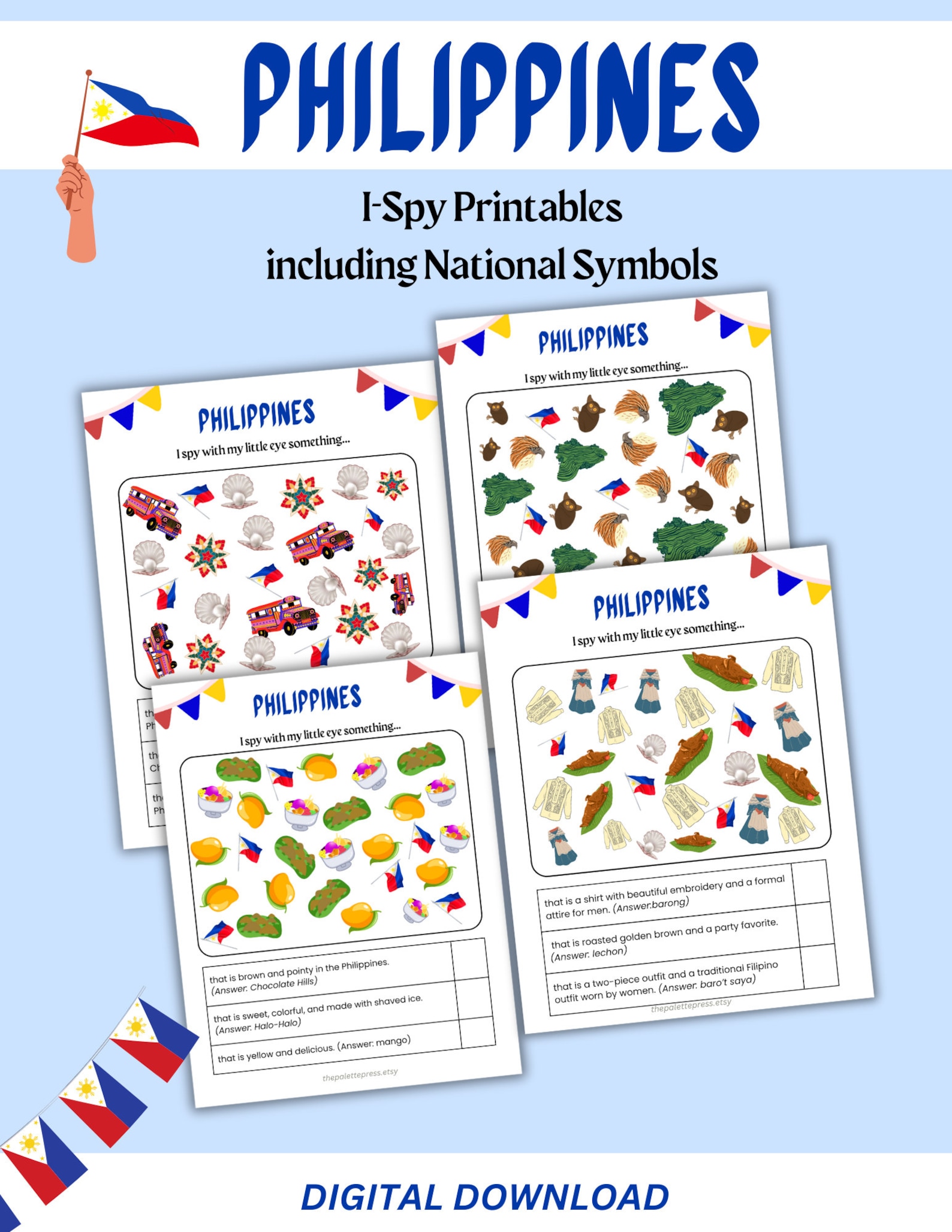 Activity Sheets About the Philippines for Kids - Etsy