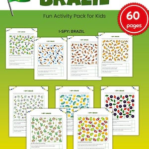 BRAZIL Worksheets Learning Activity Pack for Kids: Coloring Printables ...