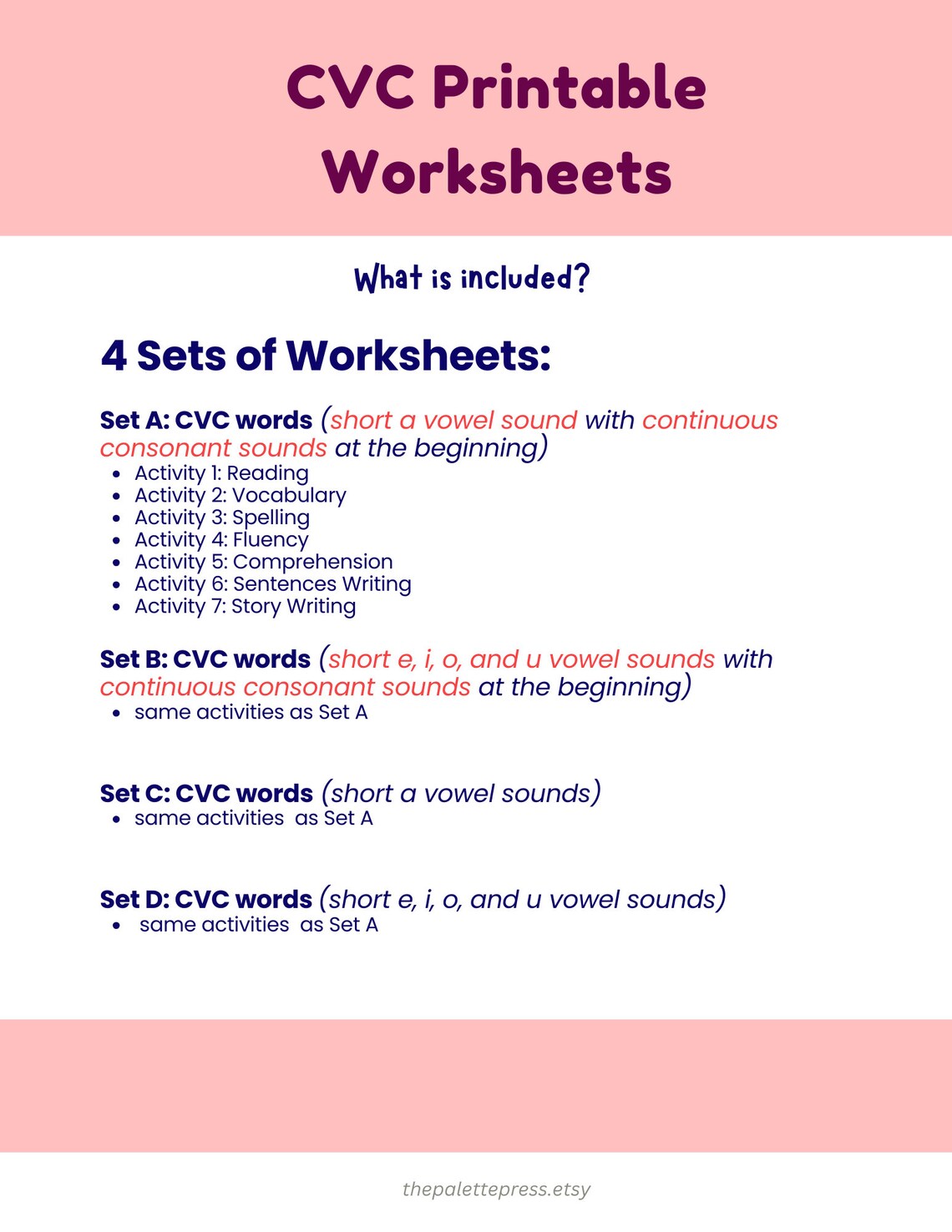 CVC Worksheets for Kids Science of Reading (SOR) Aligned - Phonics for ...