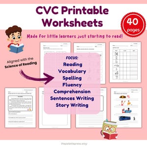 CVC Worksheets for Kids Science of Reading (SOR) Aligned - Phonics for ...