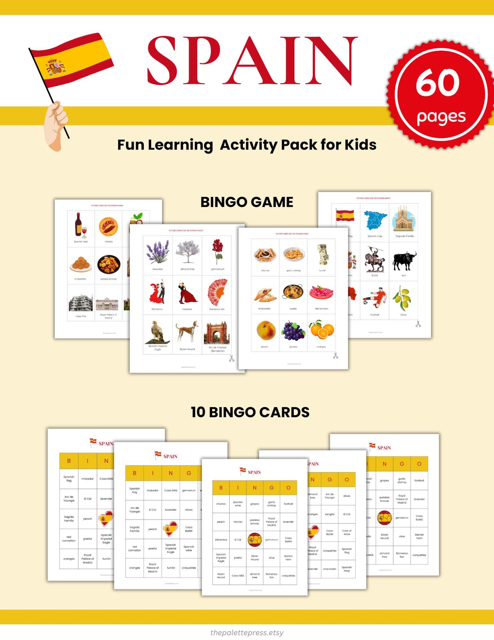 SPAIN Worksheets Learning Activity Pack for Kids: Spanish Homeschool ...