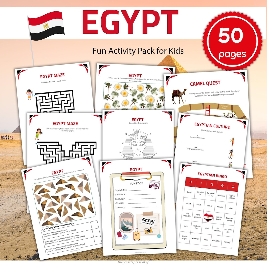 EGYPT Worksheets Leaning Activity Pack for Kids (preschool ...