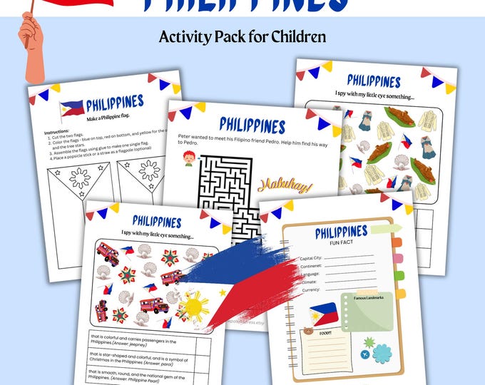 Activity Pack About the Philippines for Kids (kinder,preschool, and ...