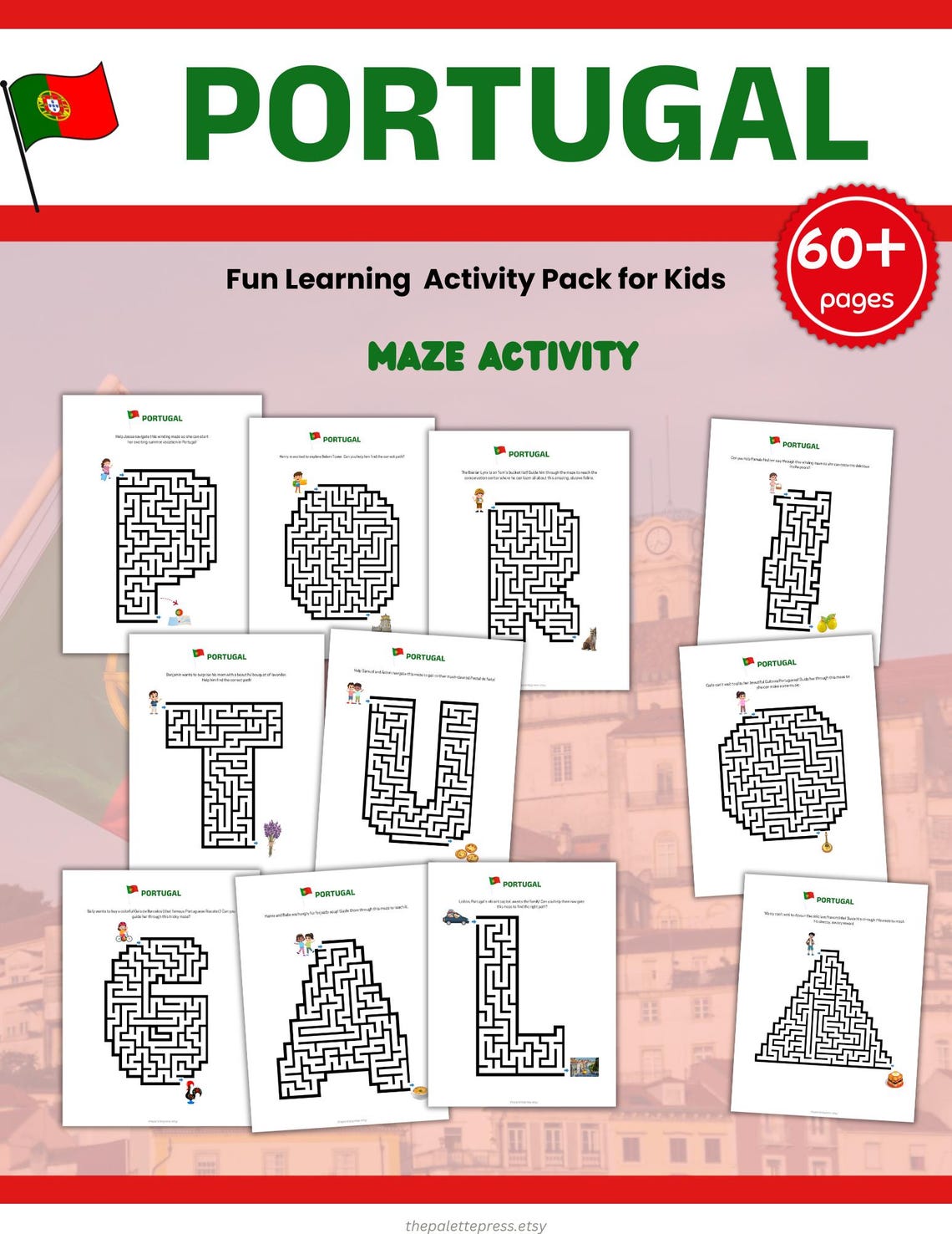 Portugal Learning Activity Pack for Kids (preschool, Kinder ...