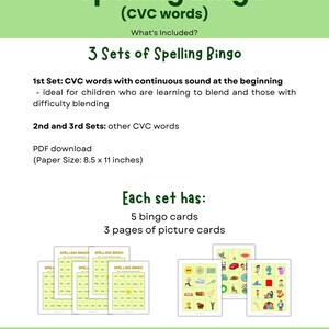 CVC Words Spelling Bingo Game: Literacy Activity (PDF) - Etsy