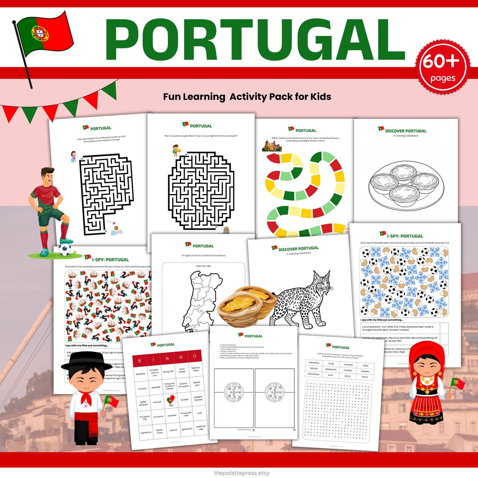 Portugal Learning Activity Pack for Kids (preschool, Kinder ...