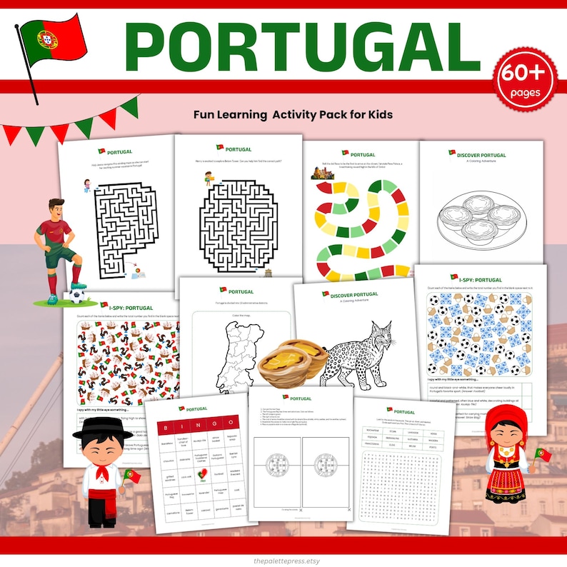 Portugal Learning Activity Pack for Kids (preschool, Kinder ...