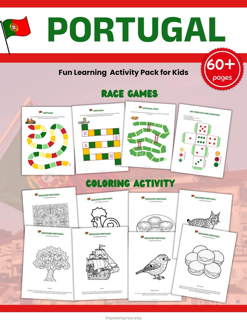 Portugal Learning Activity Pack for Kids (preschool, Kinder ...