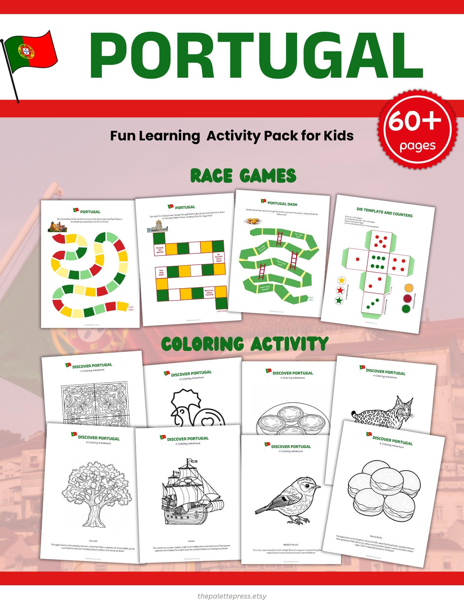 Portugal Learning Activity Pack for Kids (preschool, Kinder ...