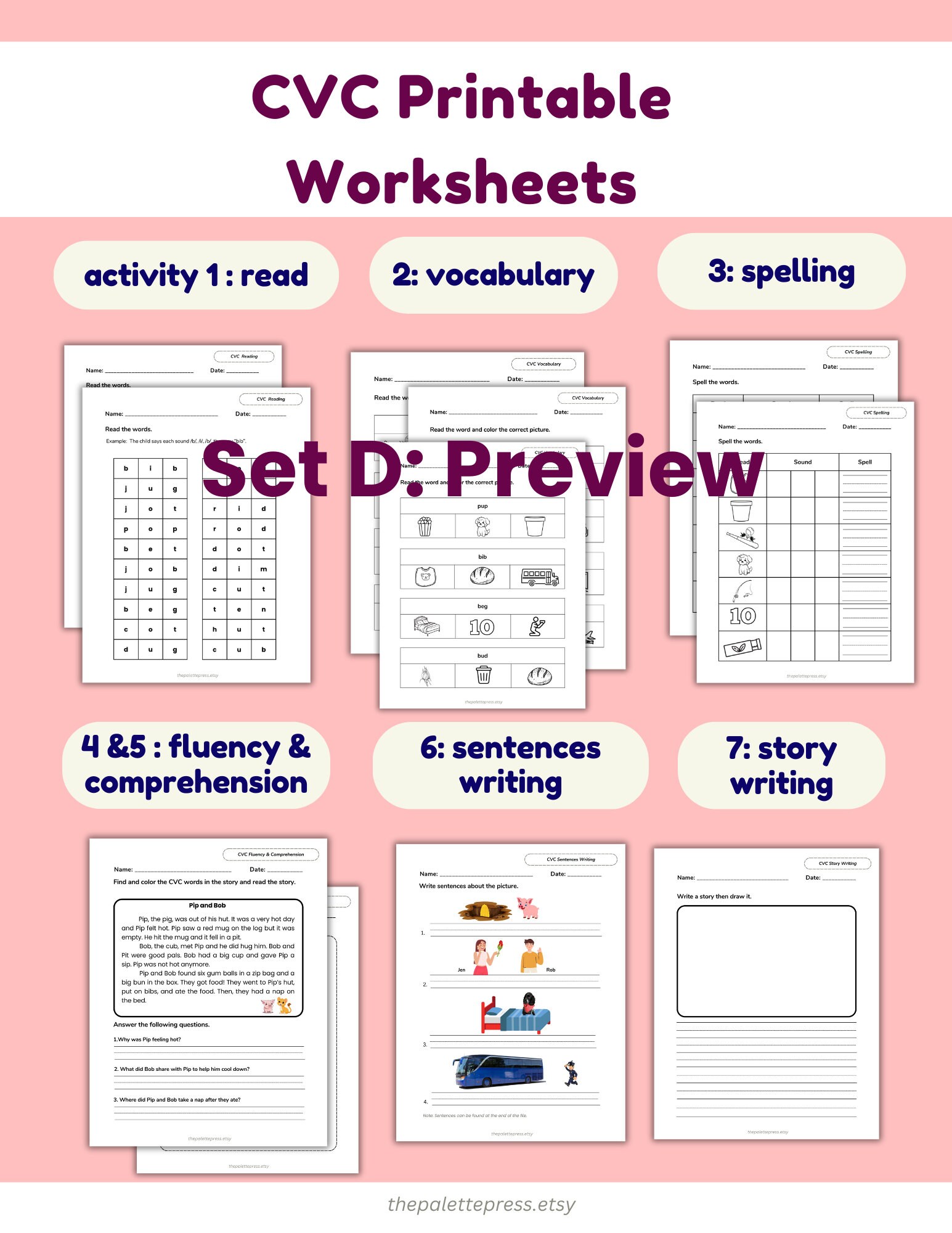 CVC Worksheets for Kids Science of Reading (SOR) Aligned - Phonics for ...