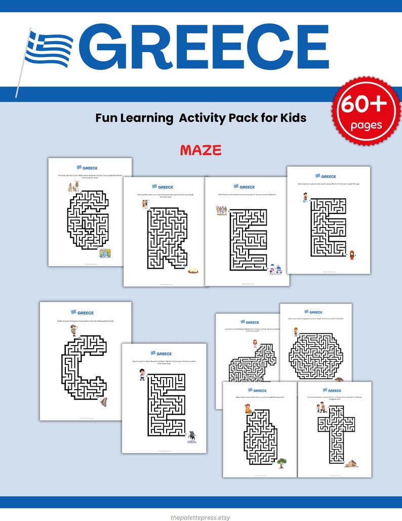 GREECE Learning Activity Pack for Kids: Greek Culture Mythology ...