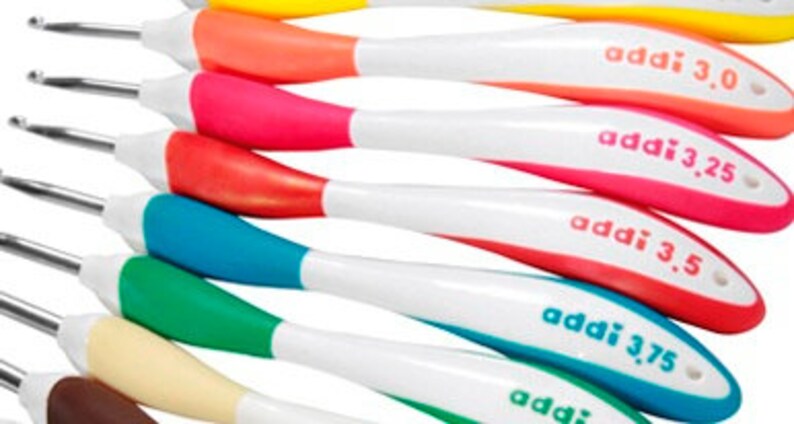 Addi-swing Ergonomic Crochet Hooks Color-coded Sizes 2.0 | Etsy