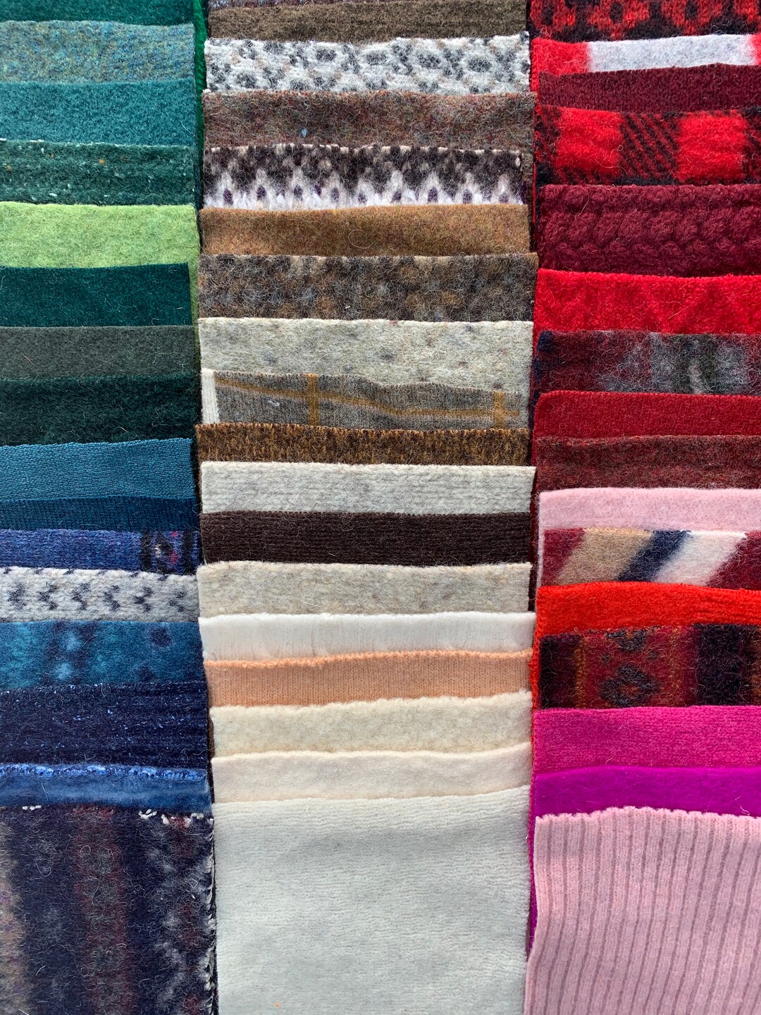 Felted Wool Sweater Pieces, 6" X 8" Upcycled Sweater Fabric in a ...