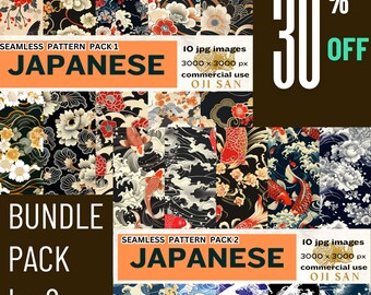 Japanese Seamless Pattern Pack 1 - Etsy