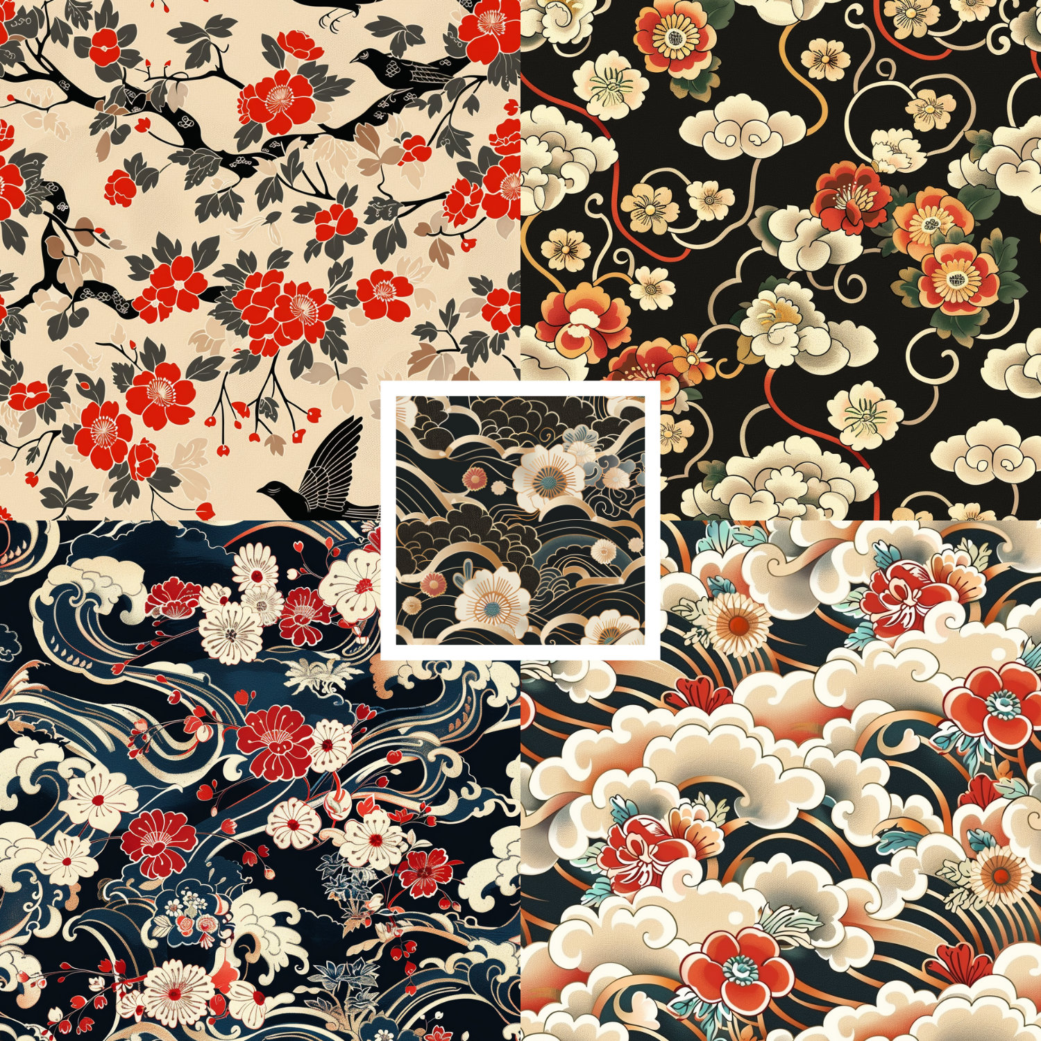Japanese Seamless Pattern Pack 1 - Etsy