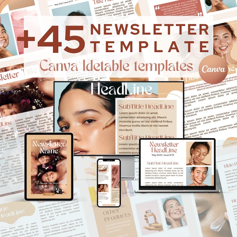 Canva Newsletter Template Business Newsletter Template Newsletter ...