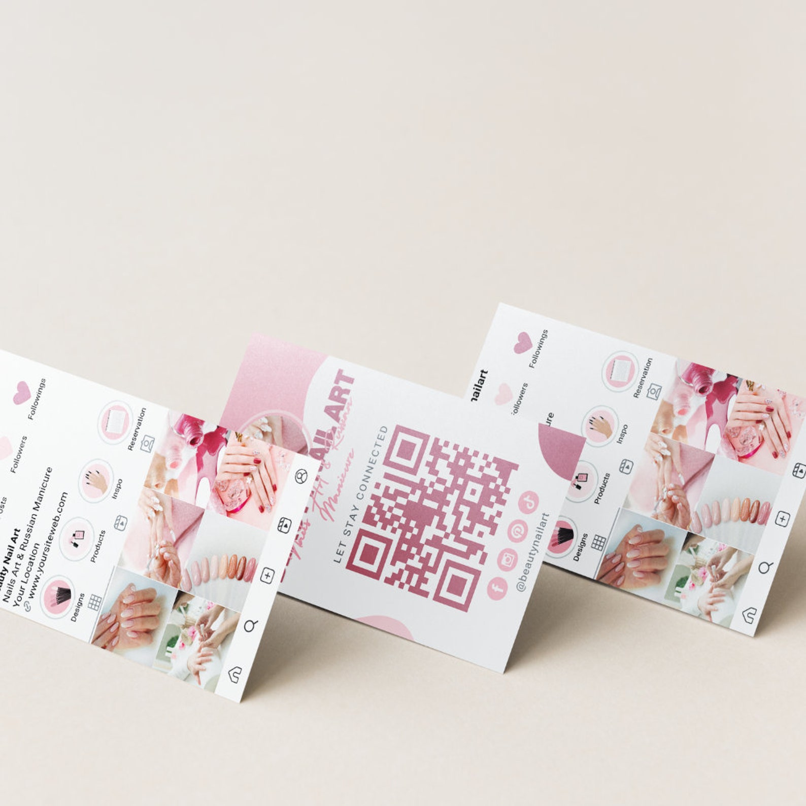 Instagram Business Cards DIY Canva Digital Business Card Beauty ...