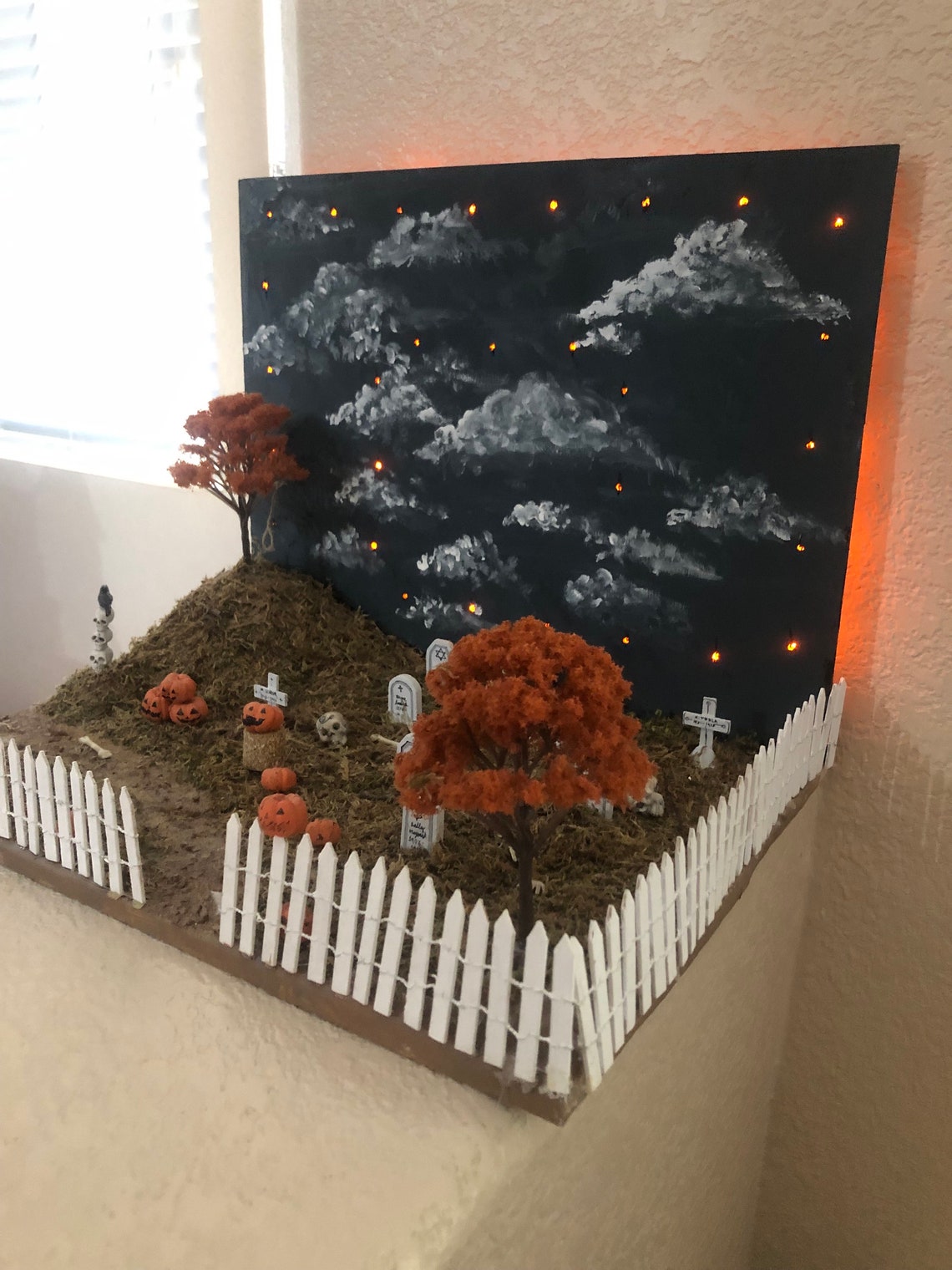 HALLOWEEN Graveyard Diorama - Backlit With Spooky Details. A Fun and ...