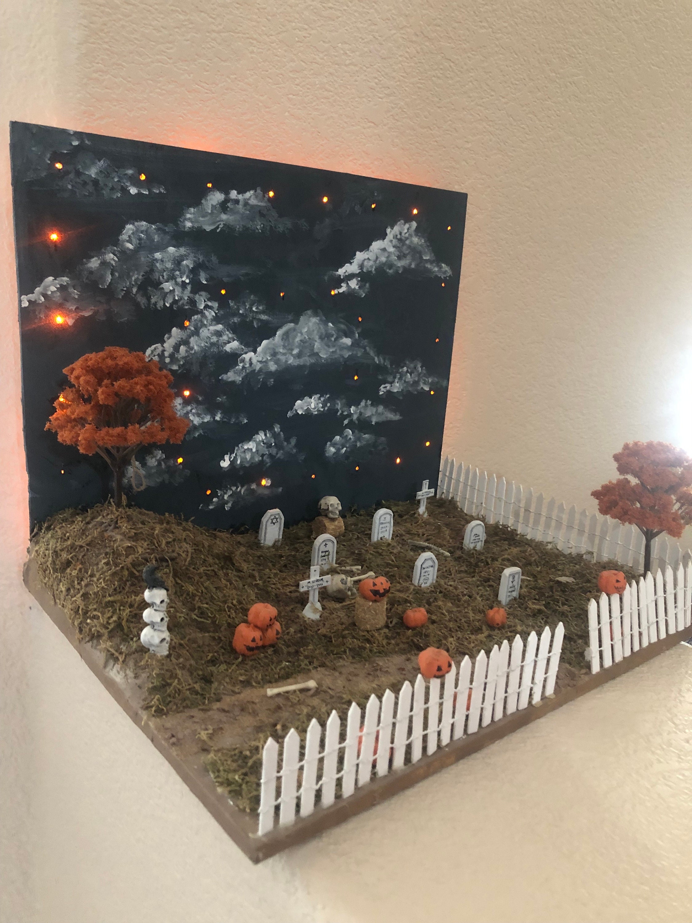 HALLOWEEN Graveyard Diorama - Backlit With Spooky Details. A Fun and ...
