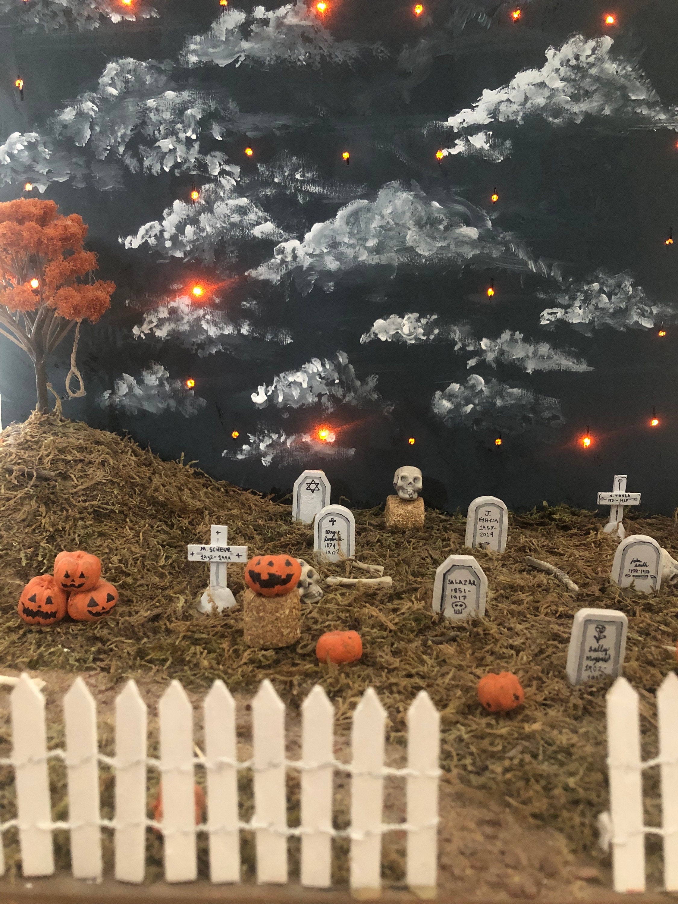 HALLOWEEN Graveyard Diorama - Backlit With Spooky Details. A Fun and Eye - Catching Halloween ...