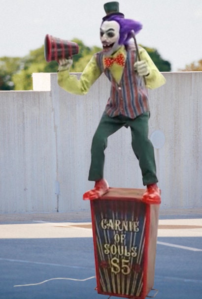 NEW Halloween Animatronic 6' Servo Carnival Barker Clown DIGIEYES Prop ...