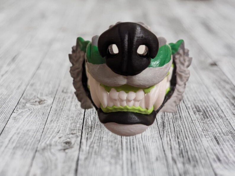 Custom Painted Canine Mask / 3D Printed / Wolf / Fox / Canine / Snarl ...