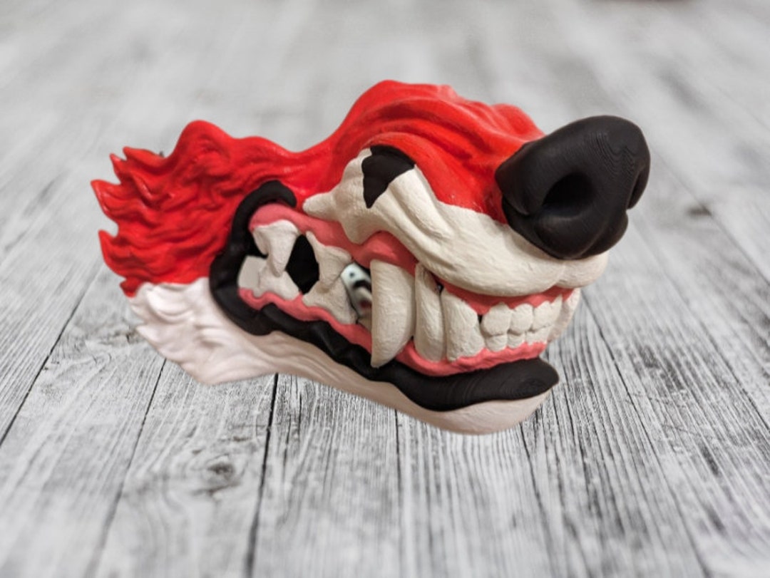 Custom Painted Canine Mask / 3D Printed / Wolf / Fox / Canine / Snarl ...