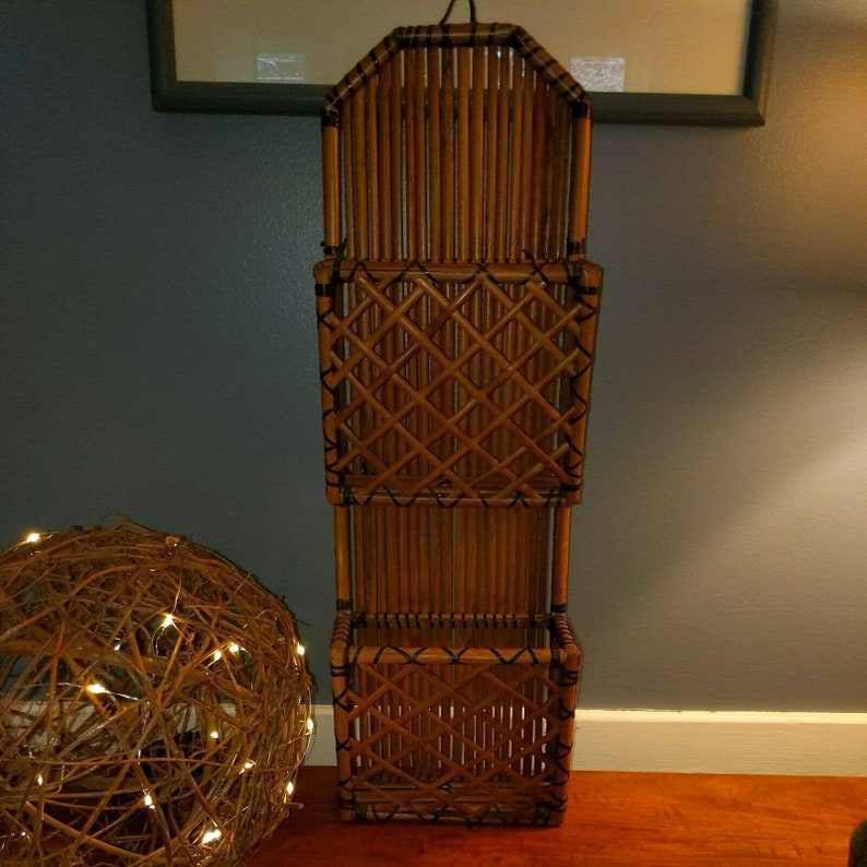 Vintage Rattan Letter Holder, Mid-century Modern, 22" High, Handmade - Etsy
