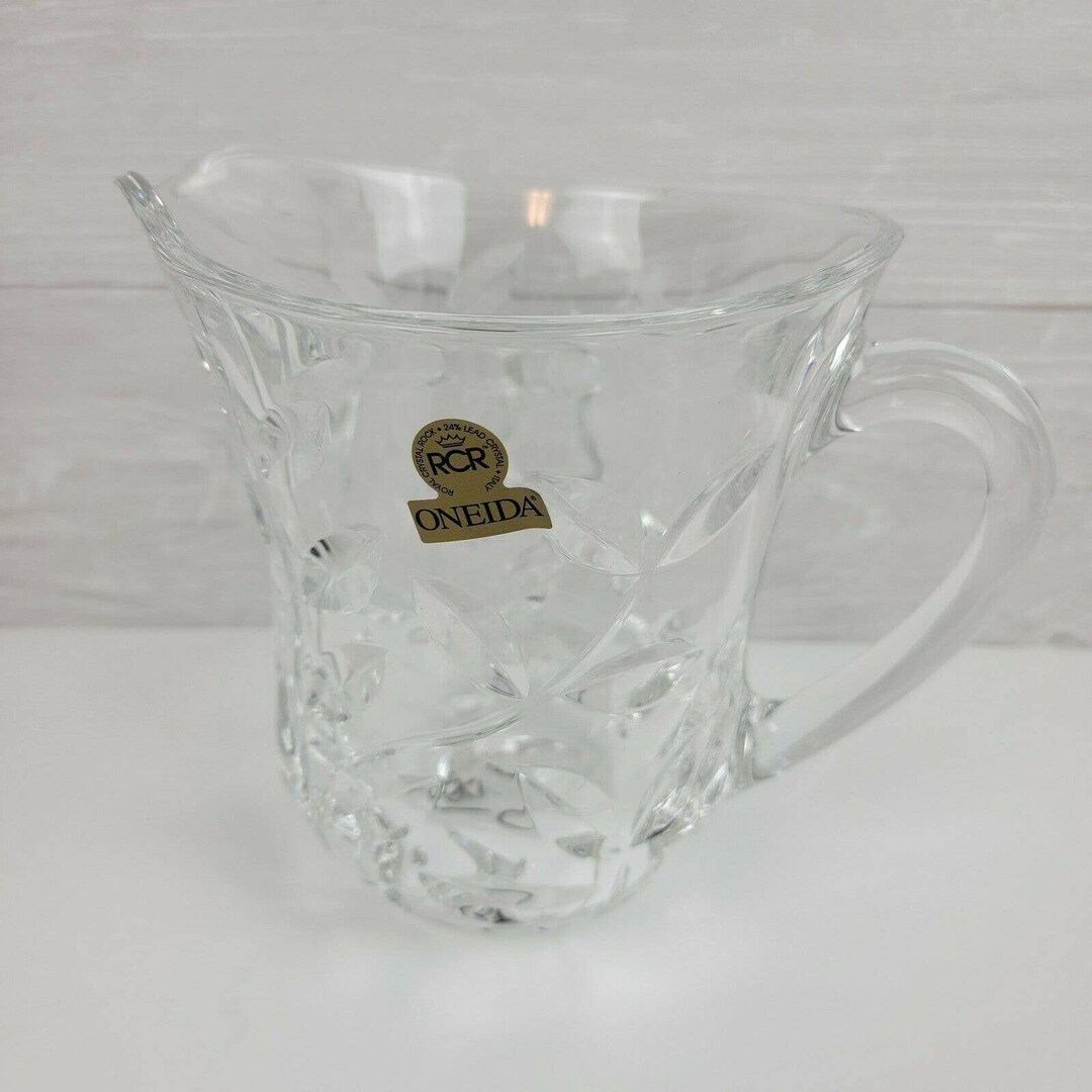 Oneida RCR Royal Crystal Rock Cut Glass Pitcher, 24% Lead, 7" - Etsy