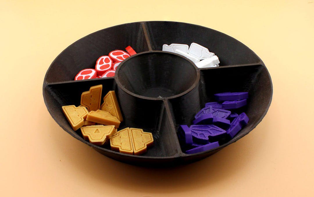 5-section Token Tray | Compact Board Game Organizer Tray | 3D Printed ...