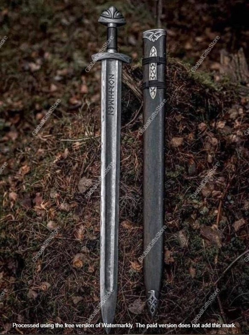 Hand Forged Damascus Steel Viking Sword Sharp / Battle Ready Medieval ...