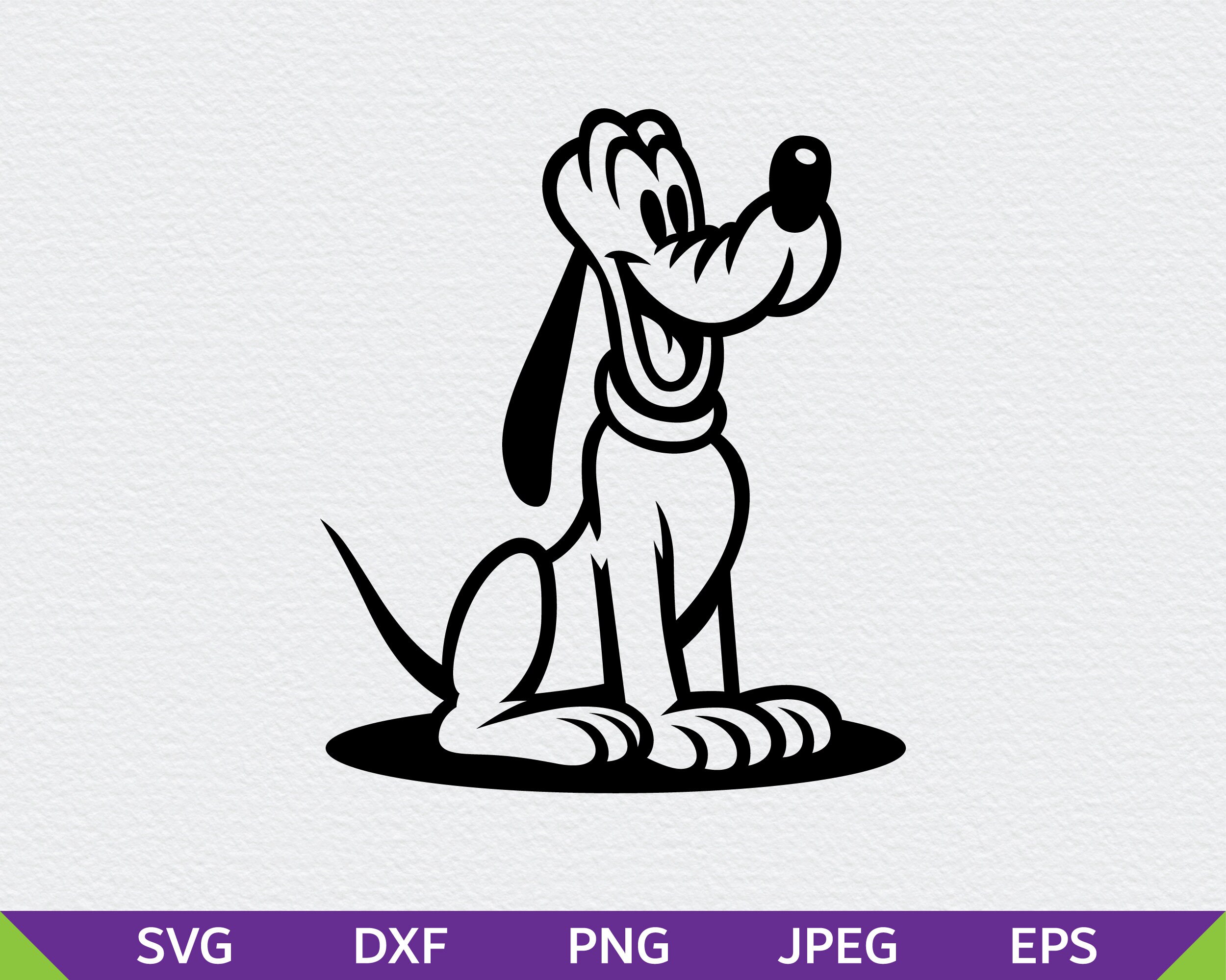 SVG PNG Pluto, Dog Cricut and Silhouette Cut File, Dog Clip Art - Etsy