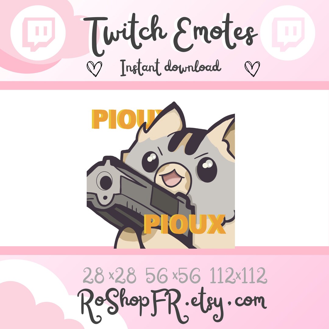 Twitch Discord Emote Cute Cat Emotes Gun Pistol Kawaii Adorable Youtube ...
