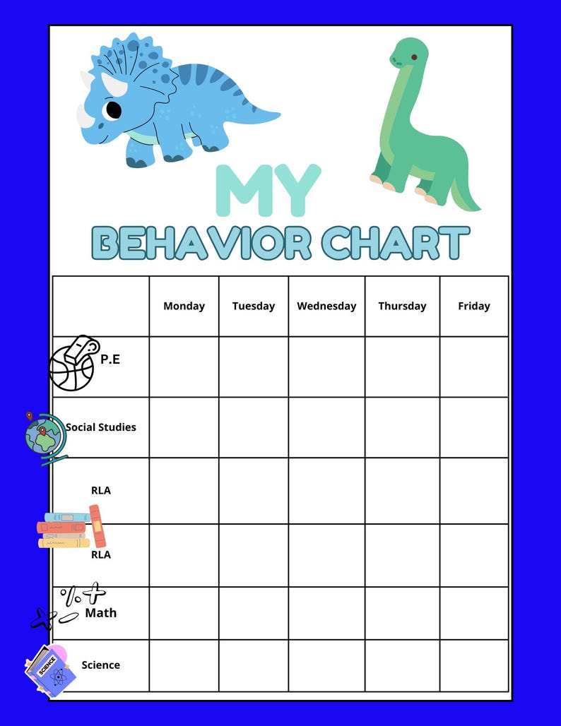 Behavior Chart-male - Etsy