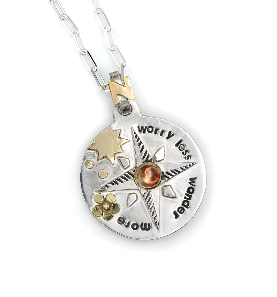 Compass Rose Pendant With Moonstone, Handmade, One of a Kind - Etsy