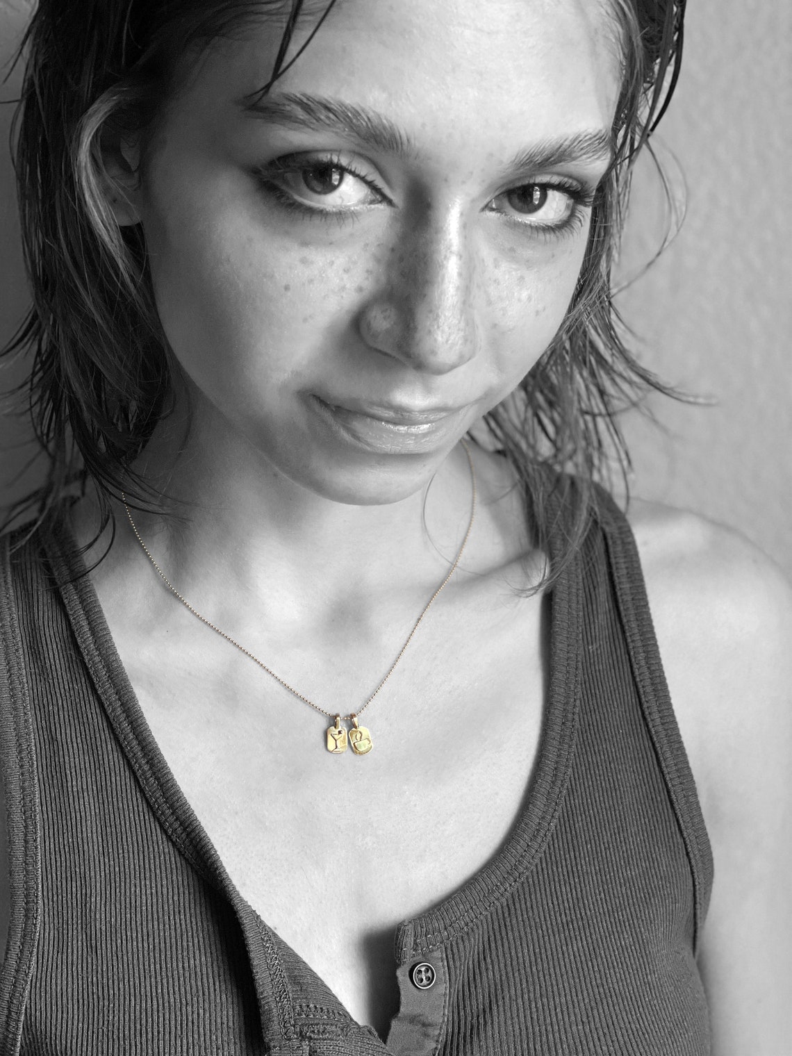 14K Martini Charm, Solid Gold Cocktail Dog Tag Charm, One of a Kind - Etsy
