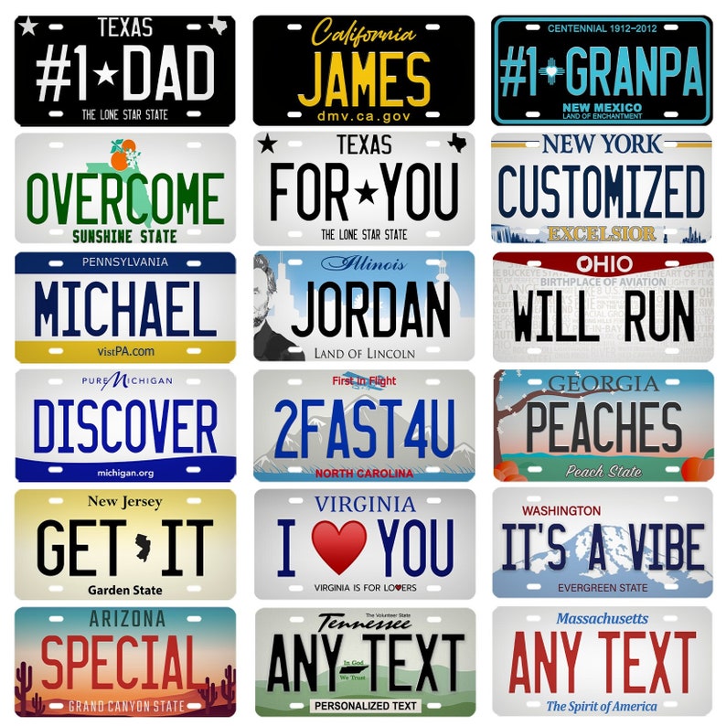 Custom Motorcycle License Plate Personalized Name Customized Text All ...