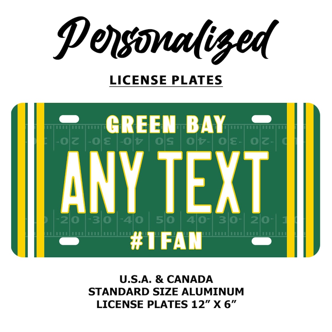 Green Bay Packers Custom Personalized Football License Plate | 3 Sizes ...