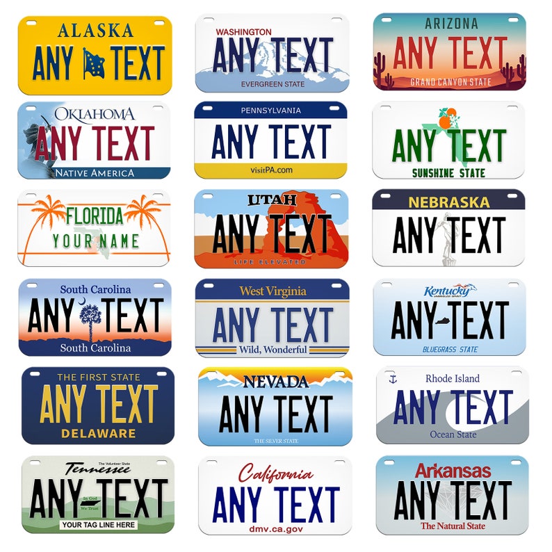 Personalized Bike License Plate : All 50 States, Aluminum Novelty ...