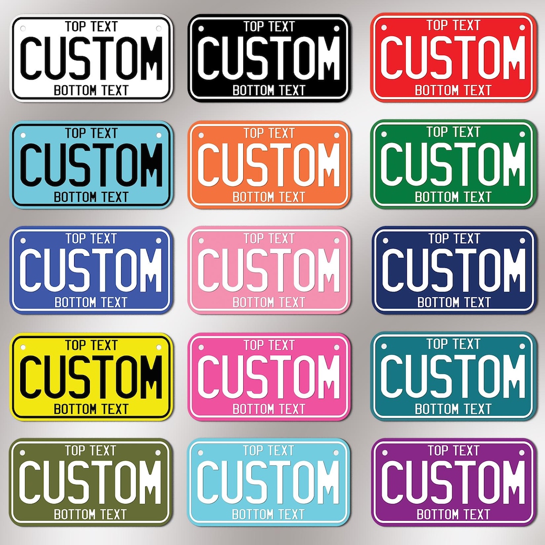 Personalized License Plate: Custom Color Name Plates, 3 Sizes, Car ...
