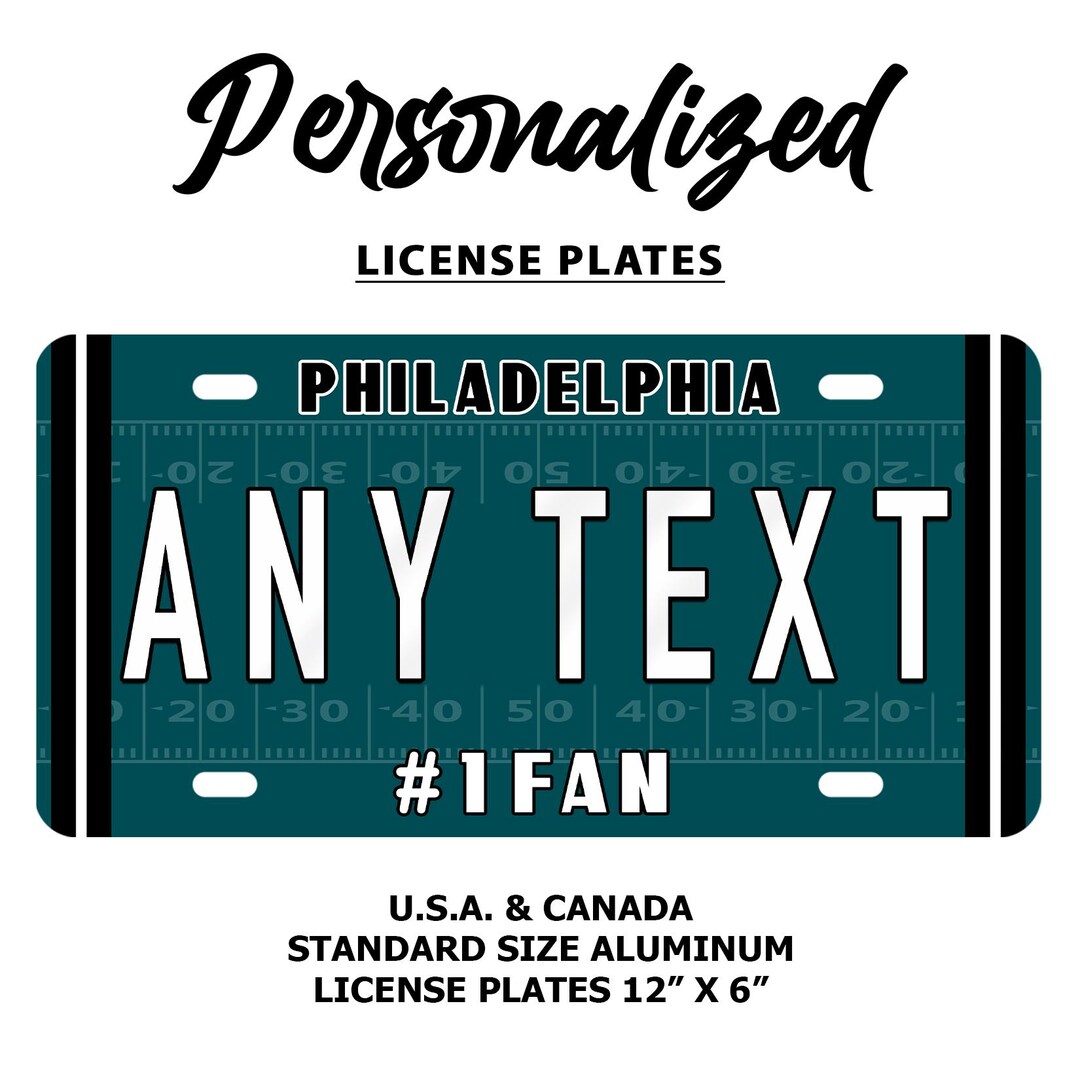 Philadelphia Eagles Custom Personalized Football License Plate | 3 ...