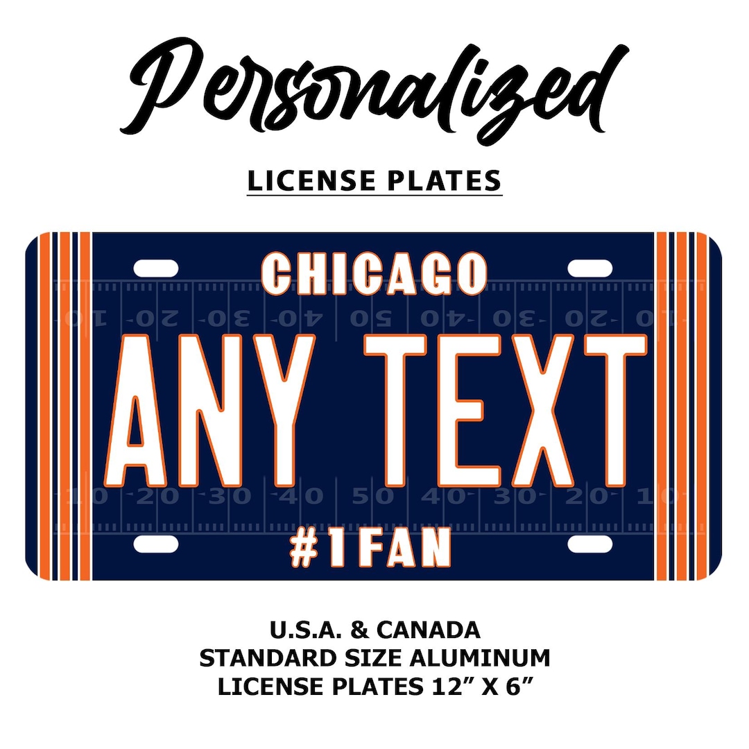 Chicago Bears License Plate: Custom Personalized Aluminum Car Tag - Etsy
