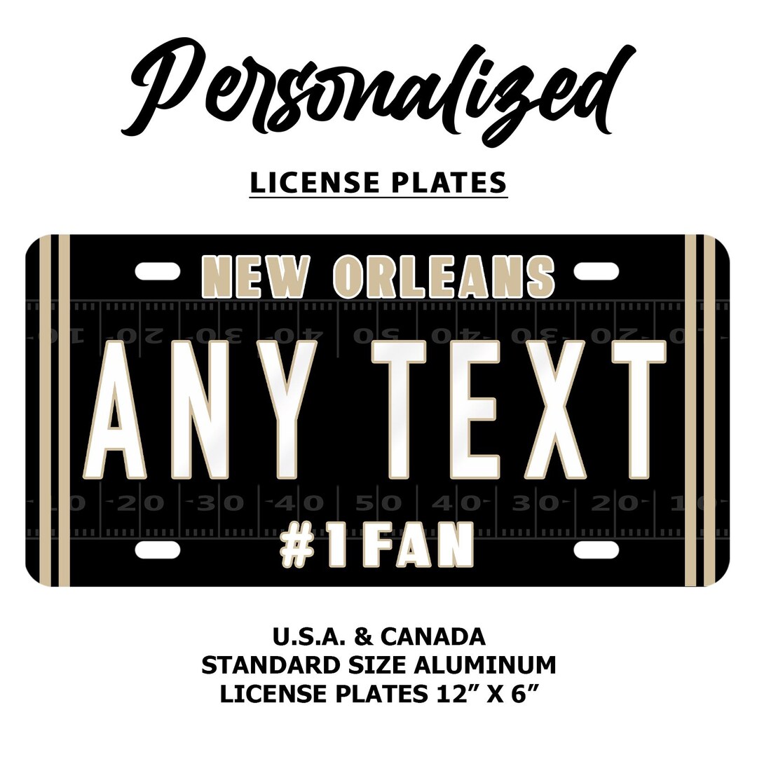 New Orleans Saints License Plate: Custom Personalized Car, Motorcycle ...