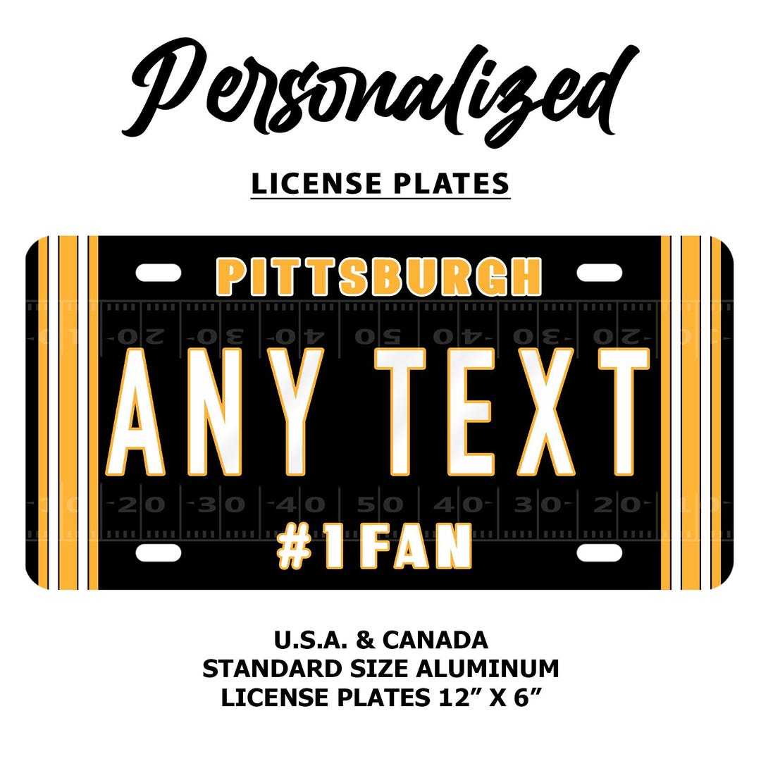 Personalized Pittsburgh Steelers Aluminum License Plate - Etsy
