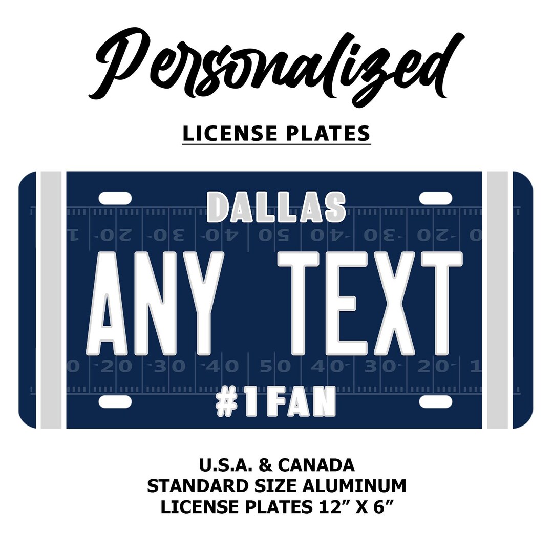 Dallas Cowboys Personalized License Plate: Aluminum Car, Motorcycle ...
