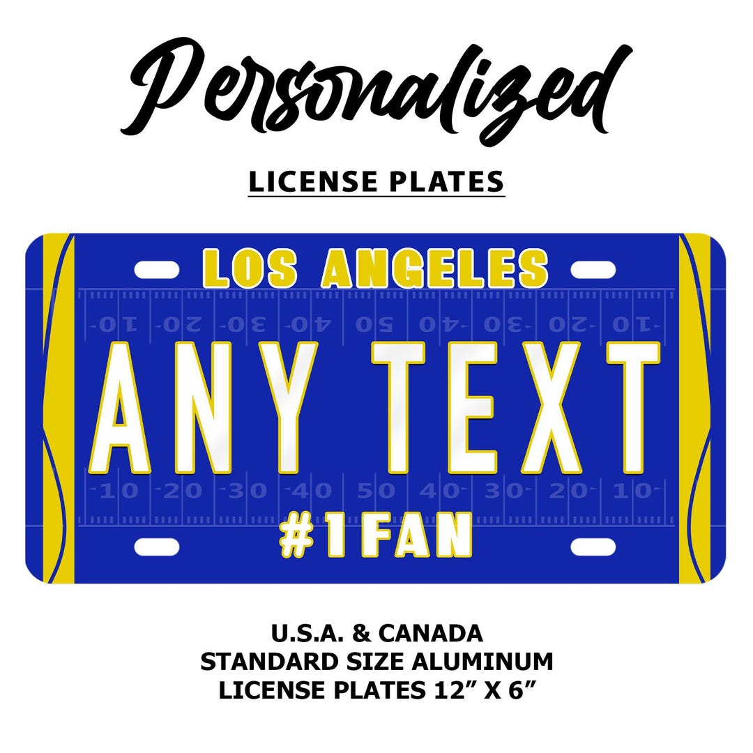 Los Angeles Rams Custom Personalized Football License Plate | 3 Sizes ...